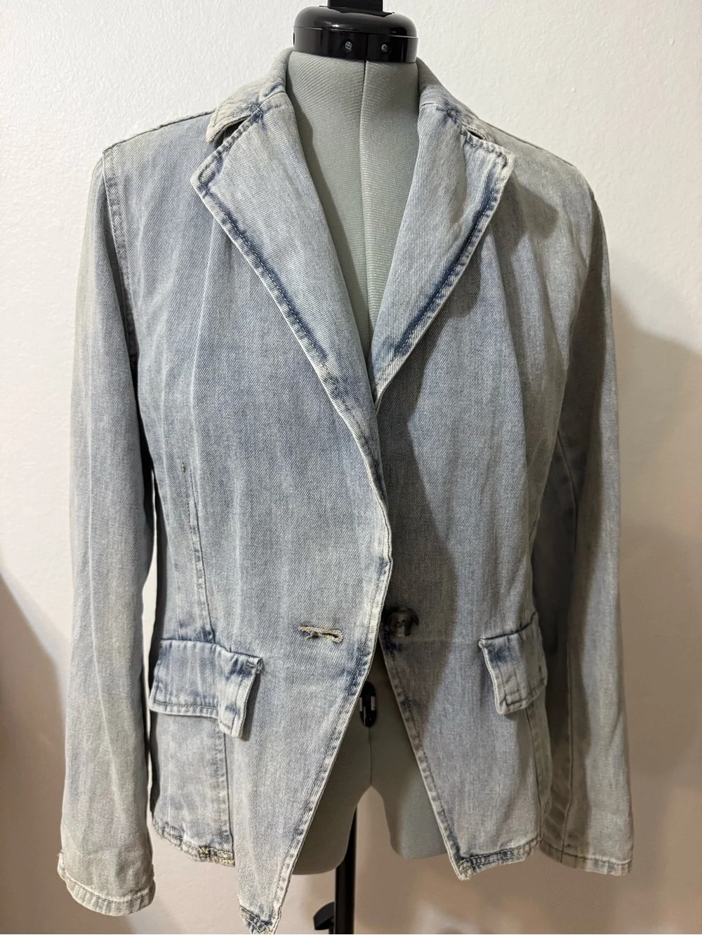 Dictionary | Jackets & Coats | Womens Light Blue Denim Blazer Jacket ...